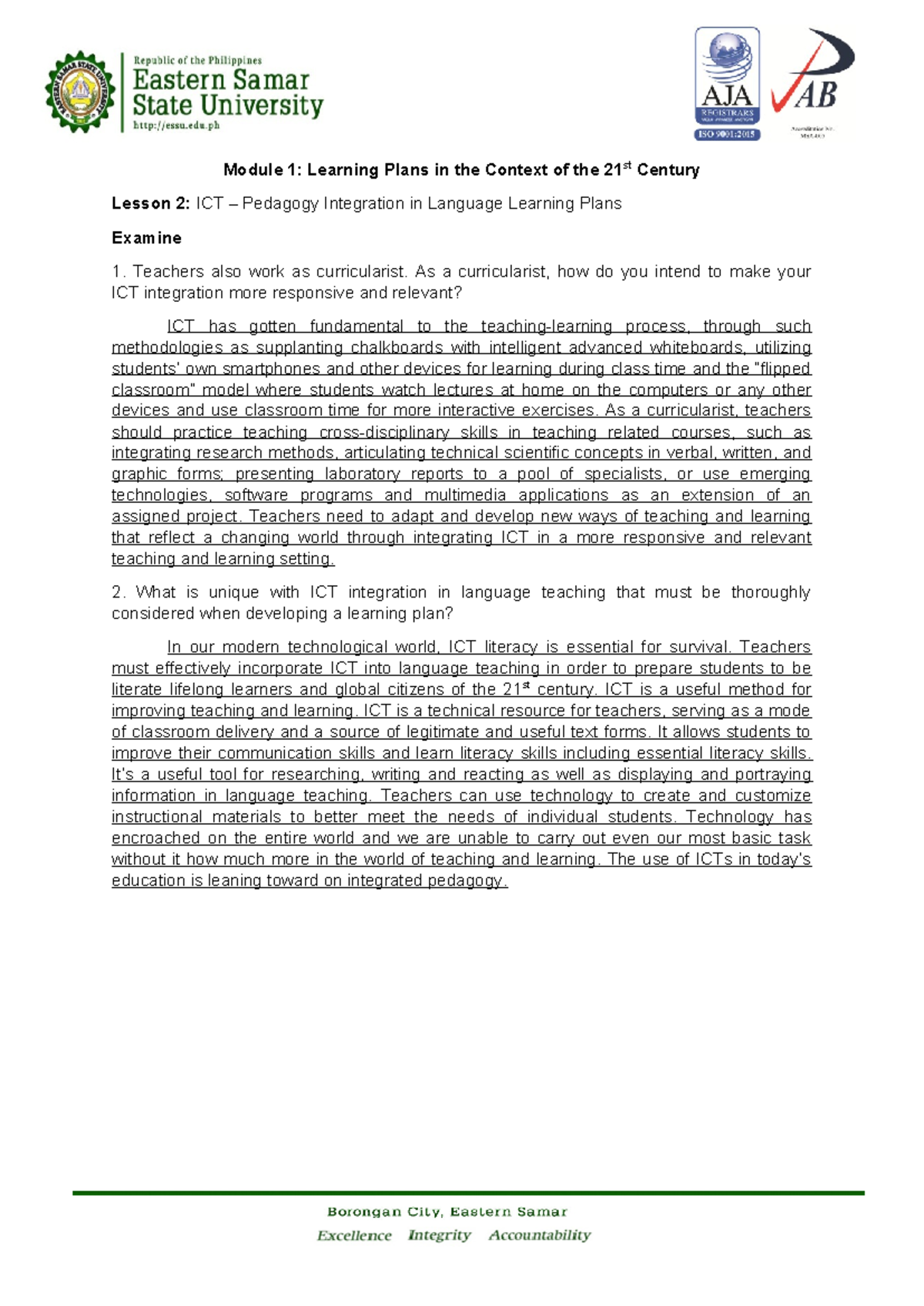 **TTL 2: Integrating ICT and Active Learning in 21st Century Language ...