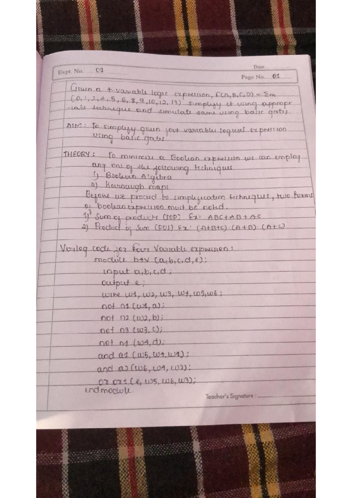 Lab Report: Logic Expression Simplification & Circuit Design (DDCO ...
