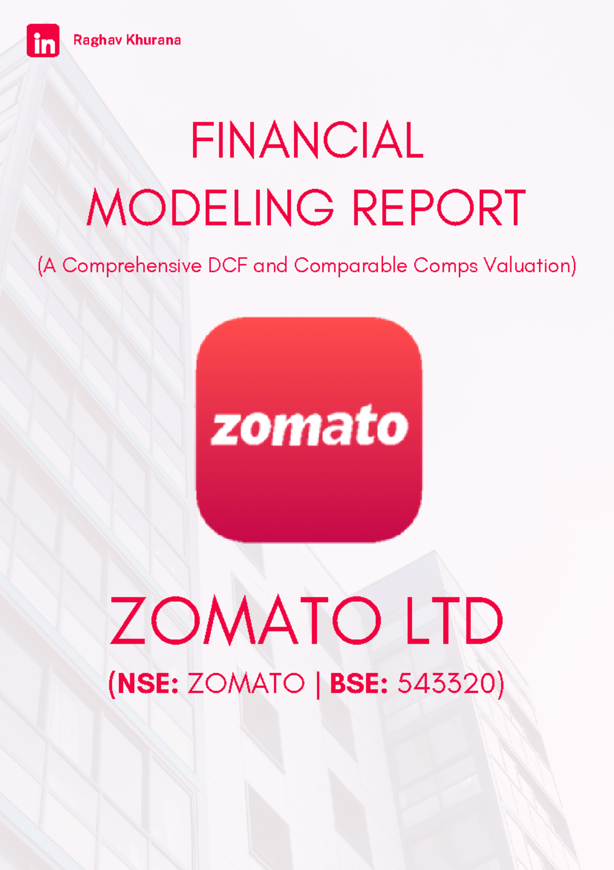 ZOM101 Financial Model & Valuation Analysis - Zomato Ltd (DCF & Comps ...