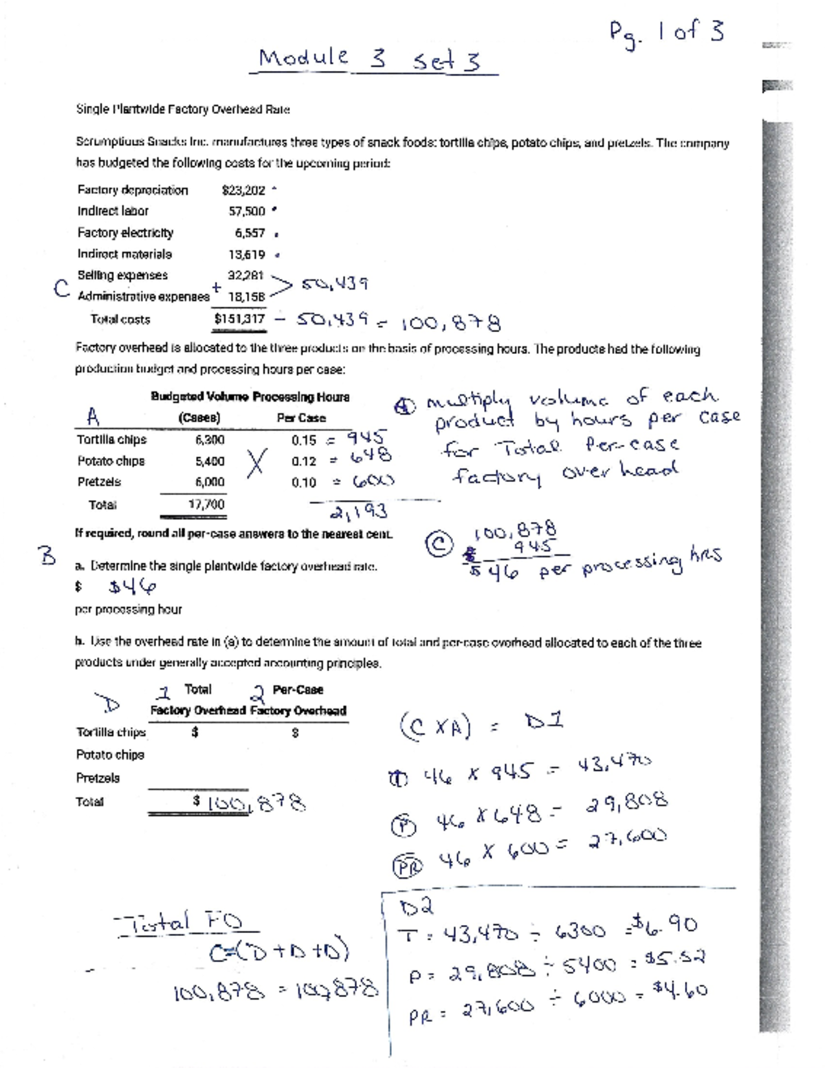 Acc 202 Week 3 Set 3 - cengage week 3 part 3 - Pg. I of 3 Module 3 set ...