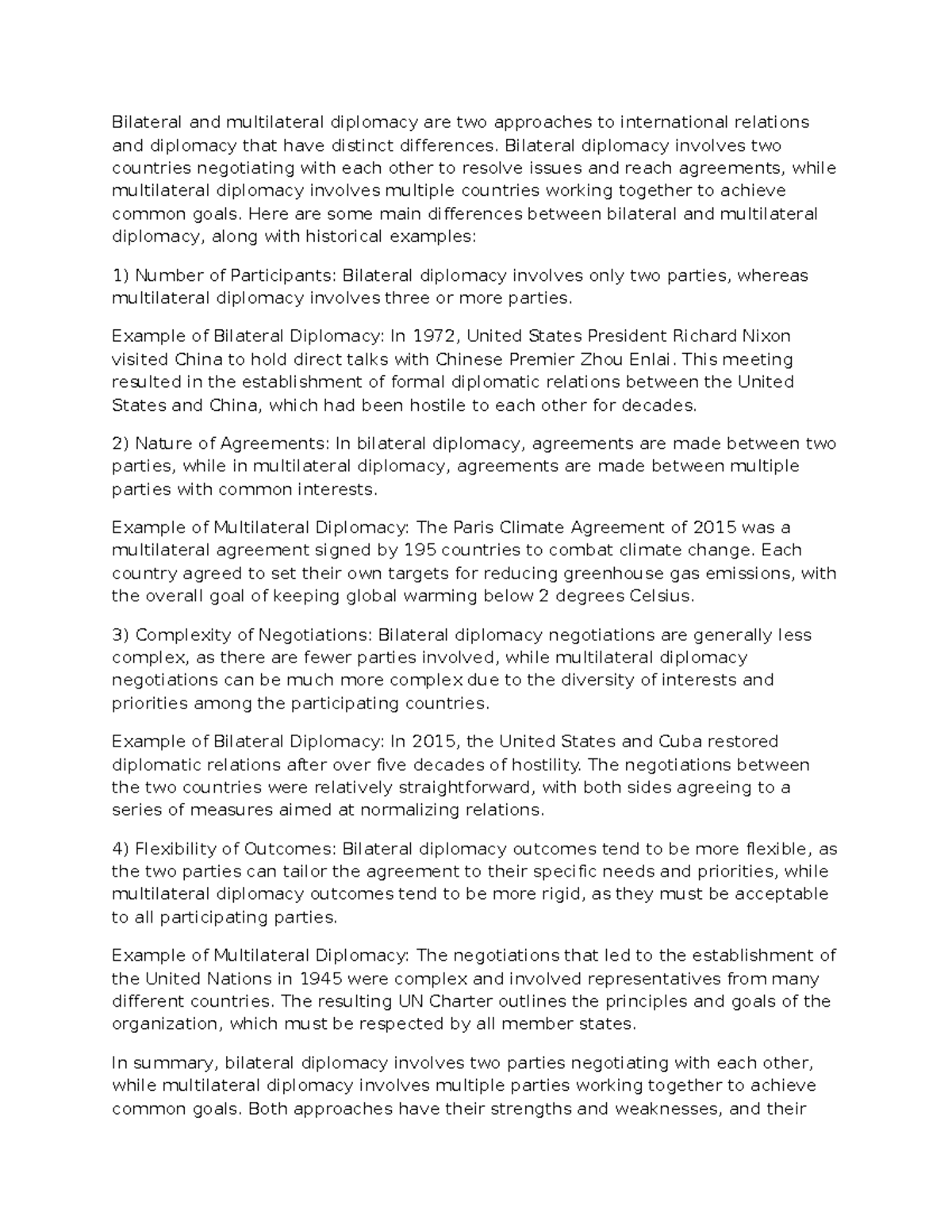 Difference between bilateral and multilateral - Bilateral and ...