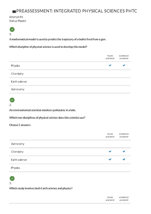 Complete Study guide for Integrated Physical Sciences - C165 ...