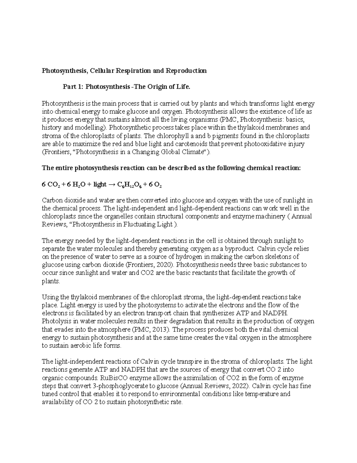 NATS1565 - Photosynthesis and Cellular Respiration Overview - Studocu