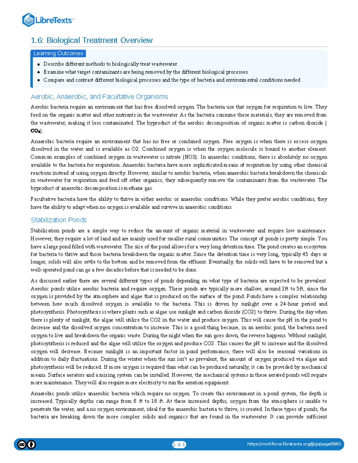 1.6: Overview of Biological Treatment Methods for Wastewater - Studocu