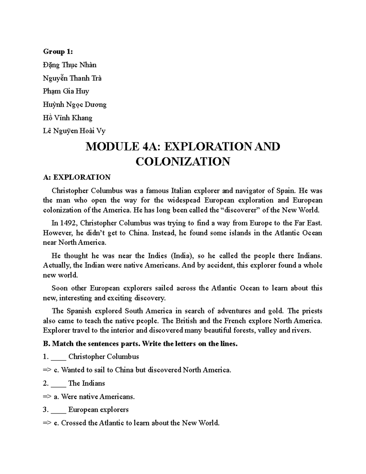Exploring America 4A: Colonization and Early Settlements Insights - Studocu