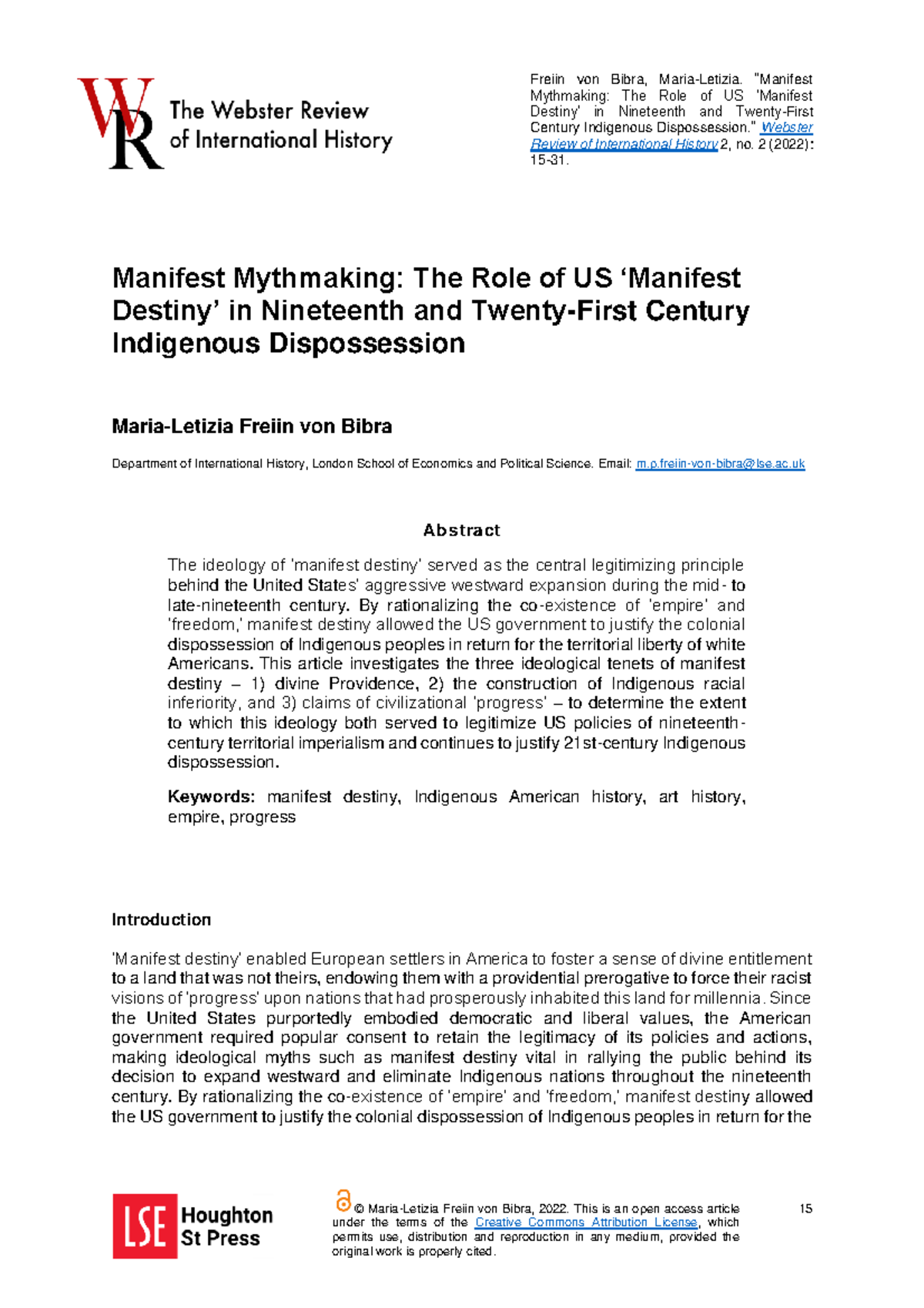 Manifest Destiny and Indigenous Dispossession: A Historical Analysis ...