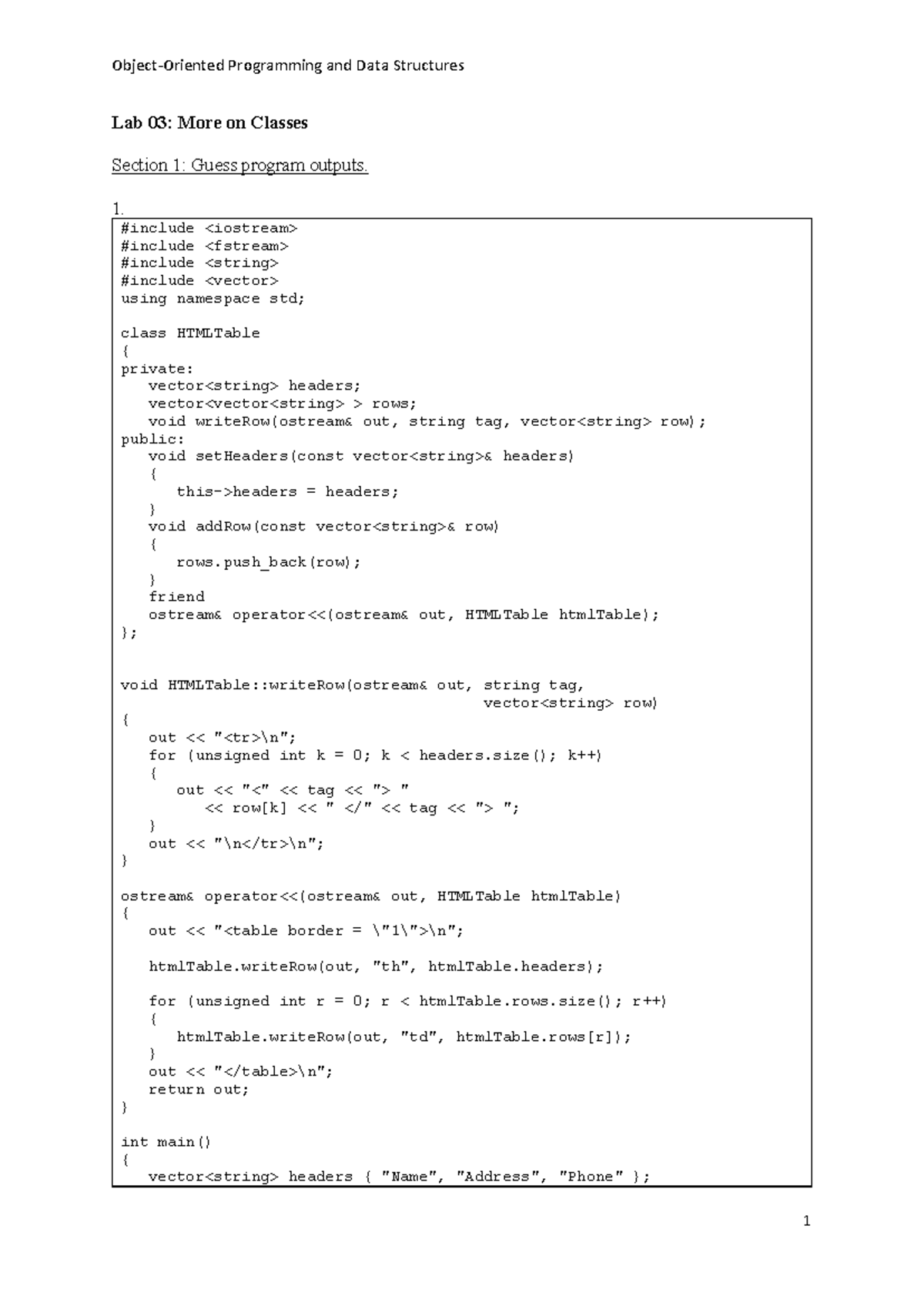 Lab03 - olol - Lab 0 3 : More on Classes Section 1: Guess program ...