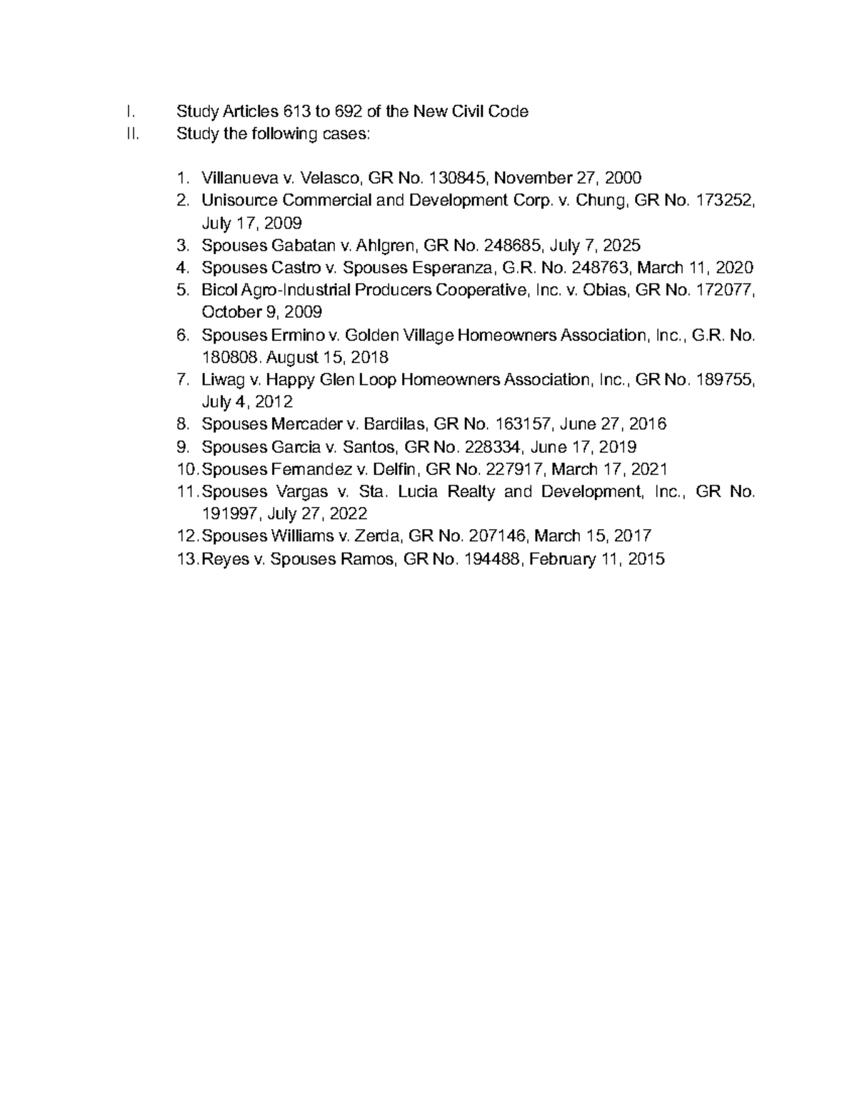 Civil Code Case Studies: Articles 613-692 & Relevant Cases - Studocu