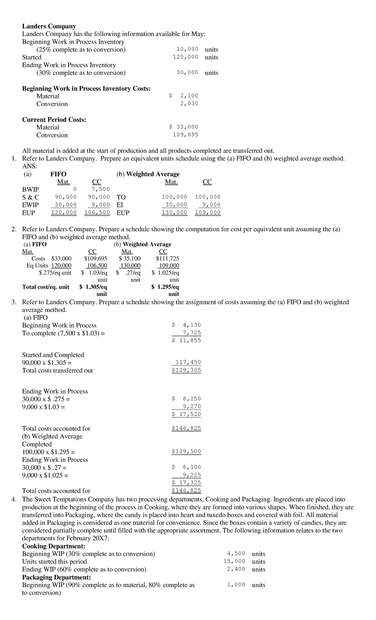 Process costing problems in different situations - Financial Accounting ...