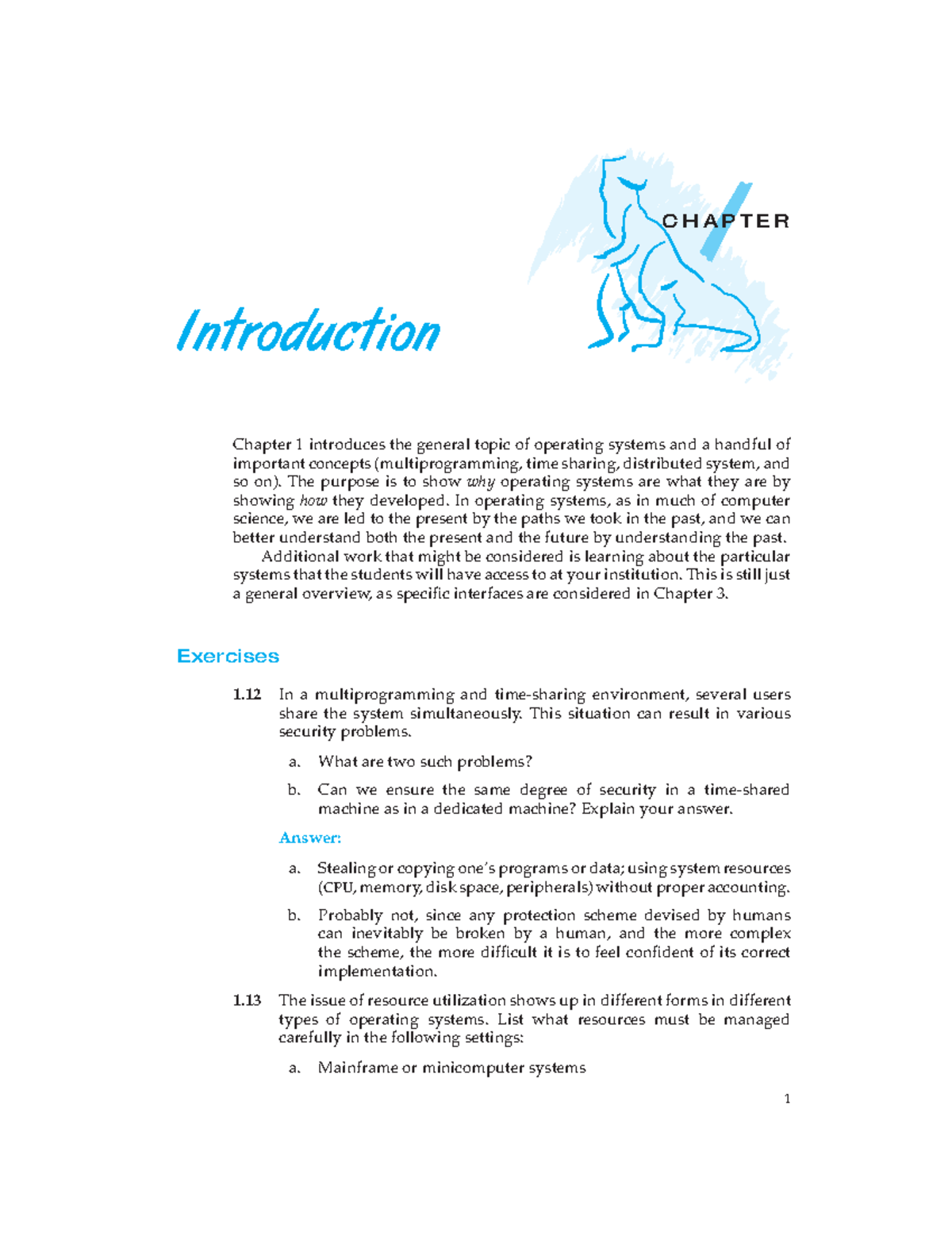 Operating System Concepts Chapter 1 Exercise Solution Part 2 - 1 ...
