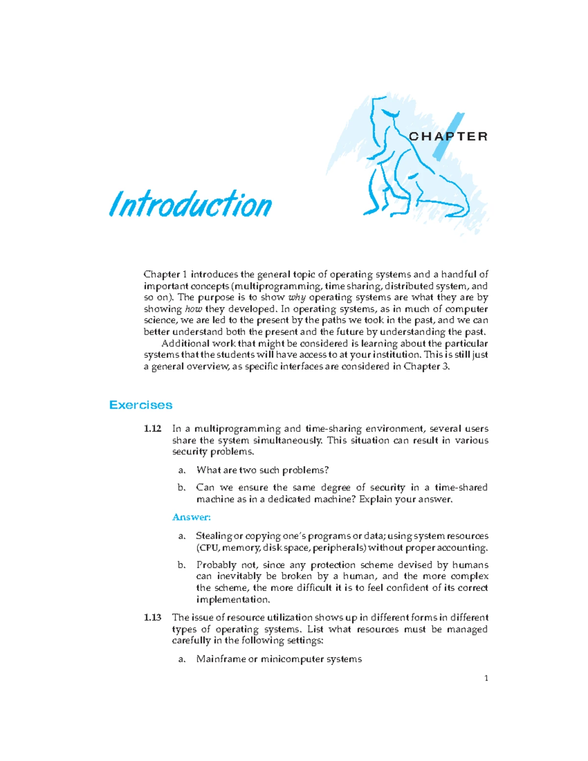Operating System 1 To 4 Chapter Exercise Solutions Chapter 1
