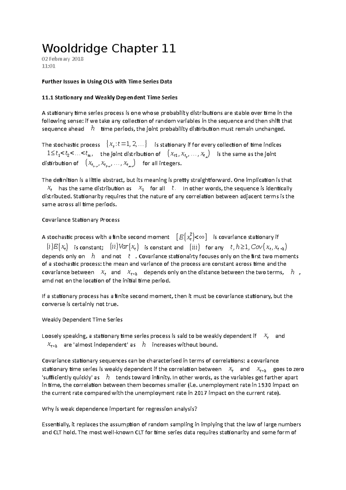 Wooldridge Chapter 11 - Introductory Econometrics - 4th Edition ...