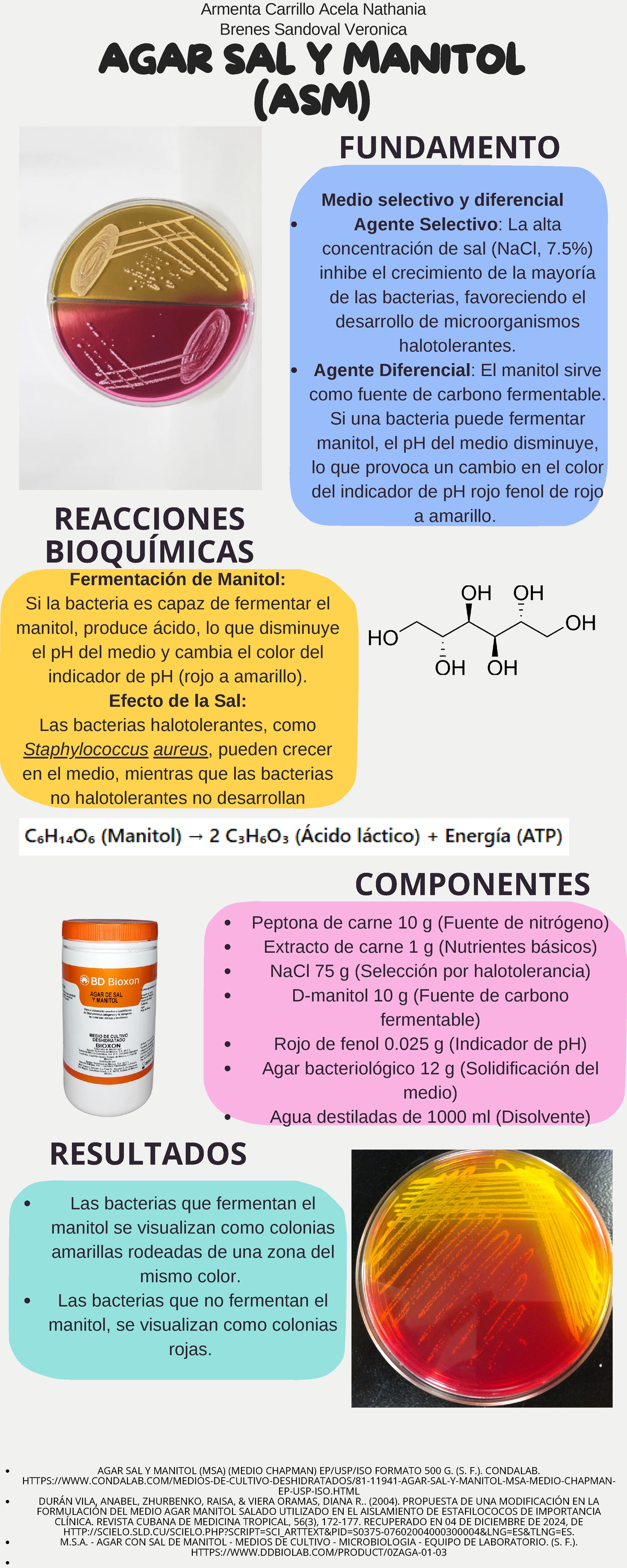 Infografía sobre Agar Sal y Manitol (ASM) en Microbiología - Studocu