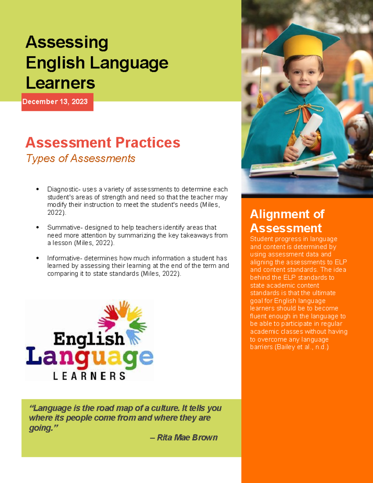 ELL Assessment Practices - Insights & Strategies for Educators - Studocu