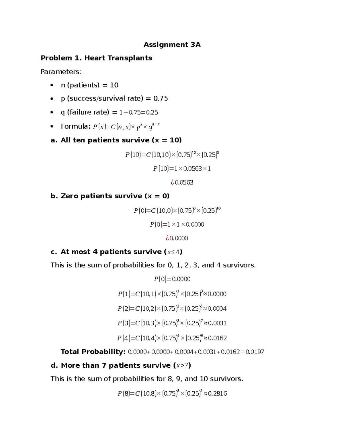 MATH216 Assignment 3A: Heart Transplants & Probability Analysis - Studocu