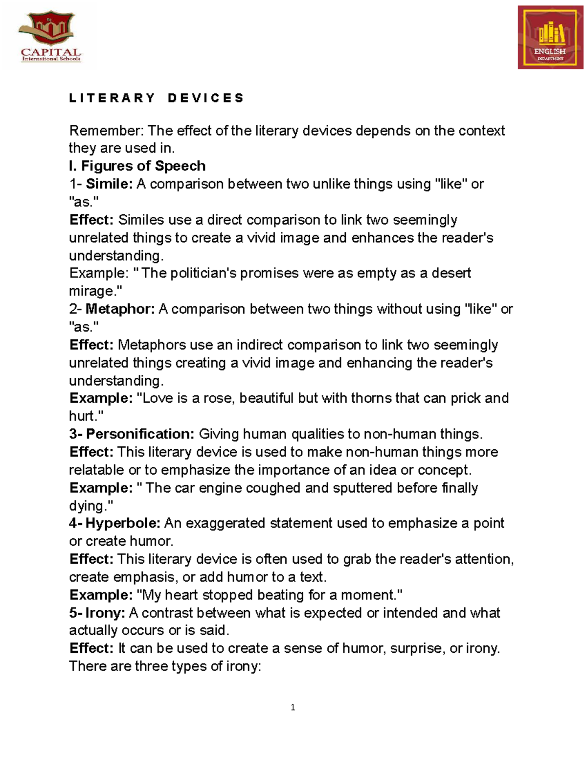 Language Techniques & Literary Devices Review (Course Code: LA 2023 ...