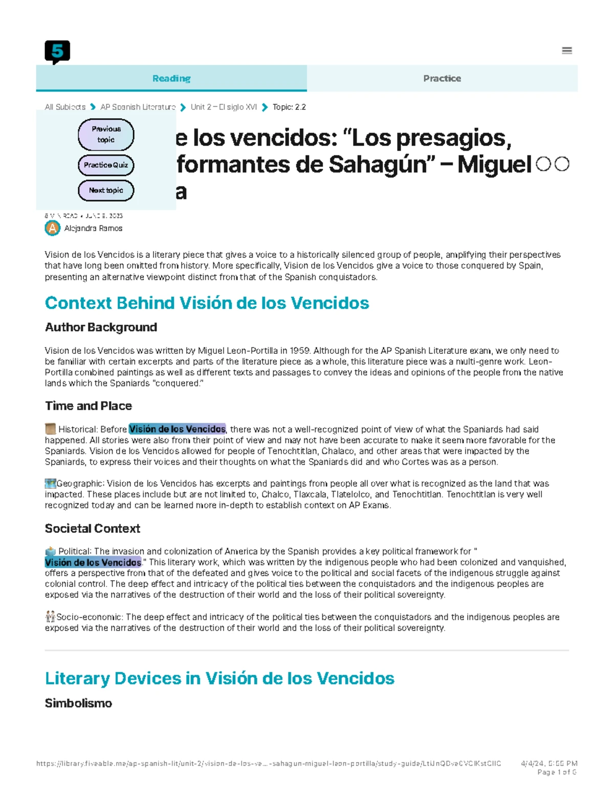 AP Spanish Literature 2024 – Unit 5 Exam Review: La Generación del 98 ...