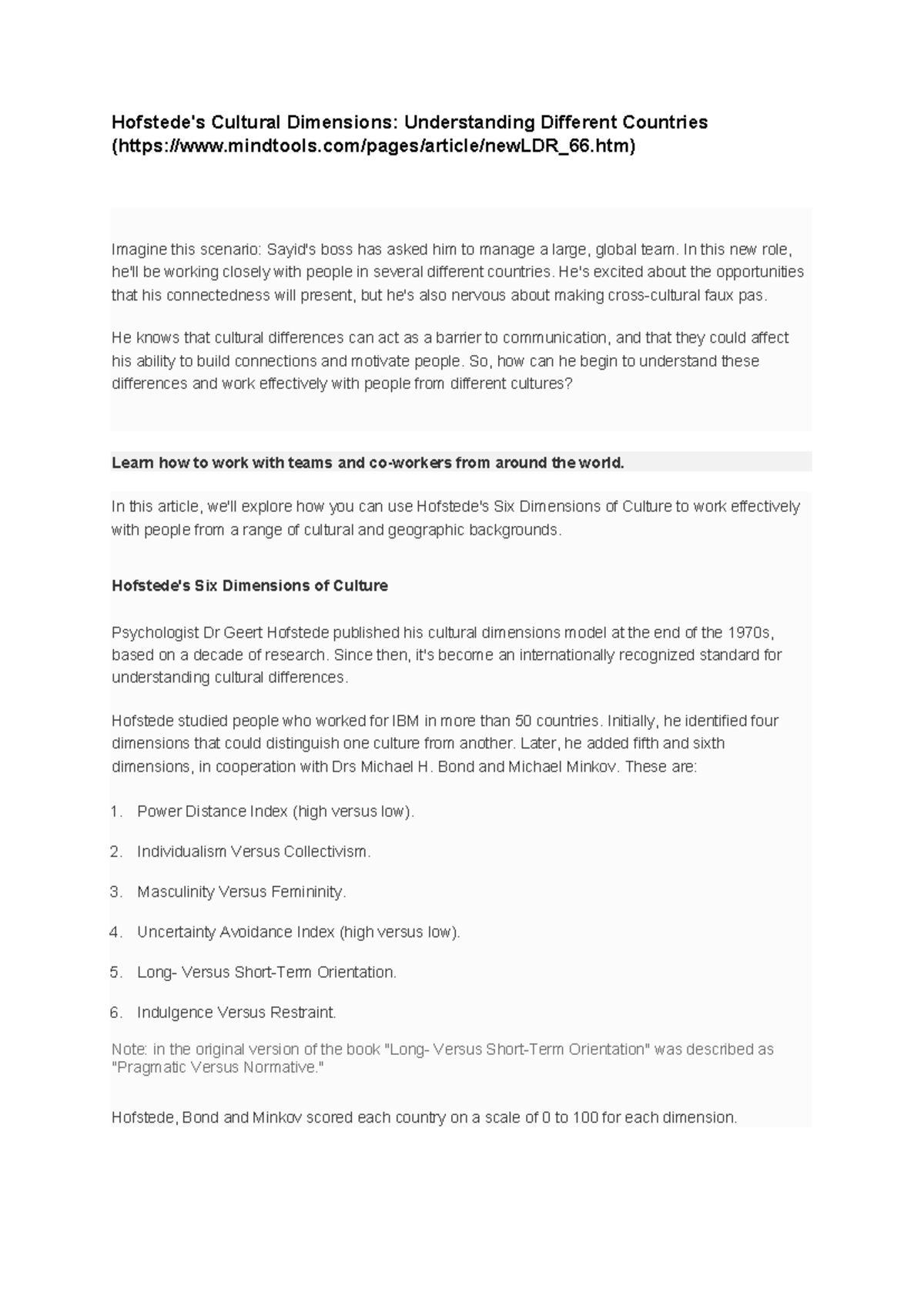 Hofstede's Cultural Dimensions Explained: A Guide to Global Teamwork ...