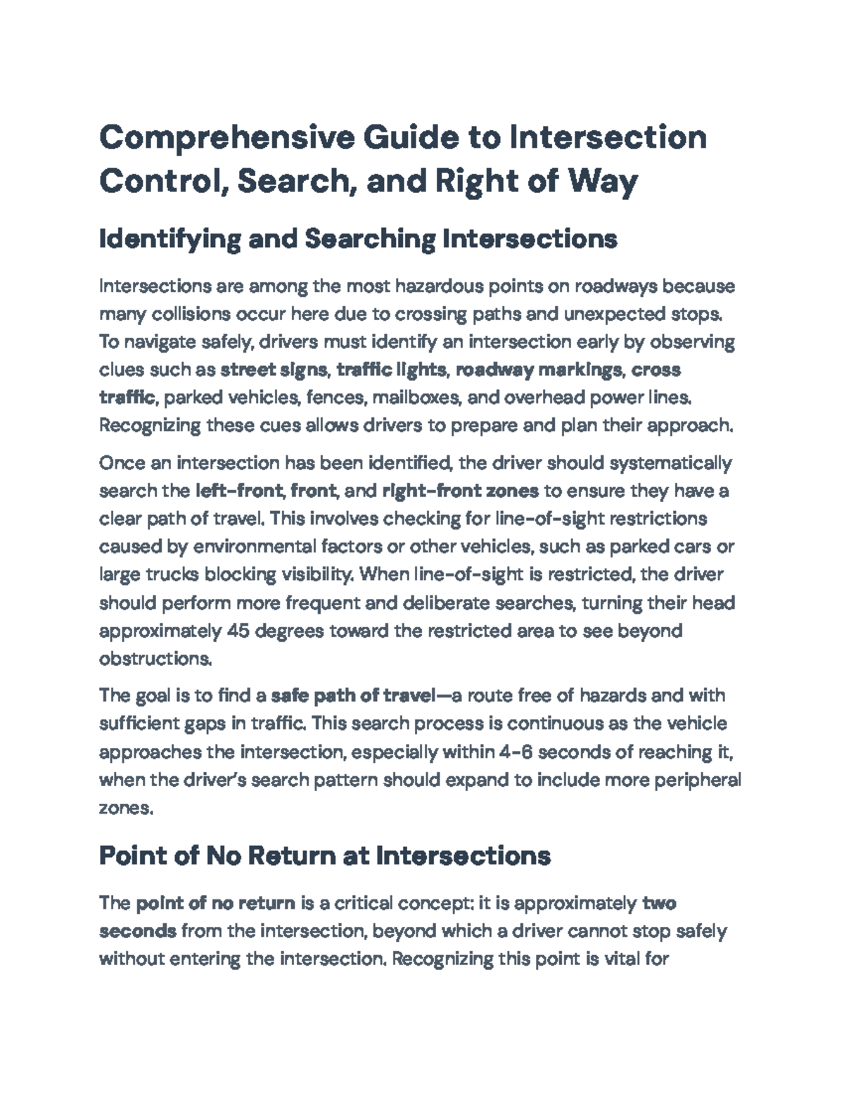 Comprehensive Guide to Intersection Control: Search & Right of Way ...