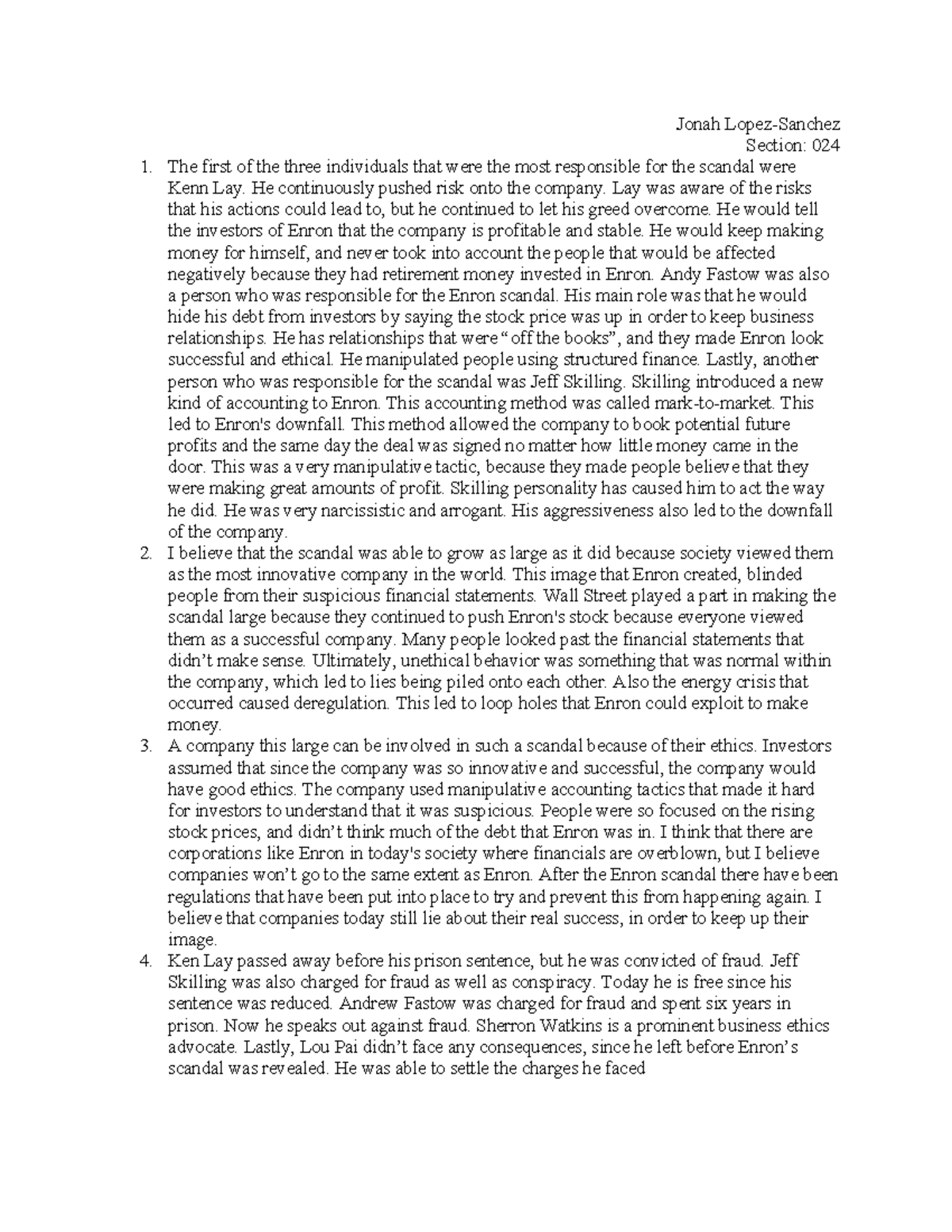 Enron Scandal Analysis: Key Figures and Ethical Implications - Studocu