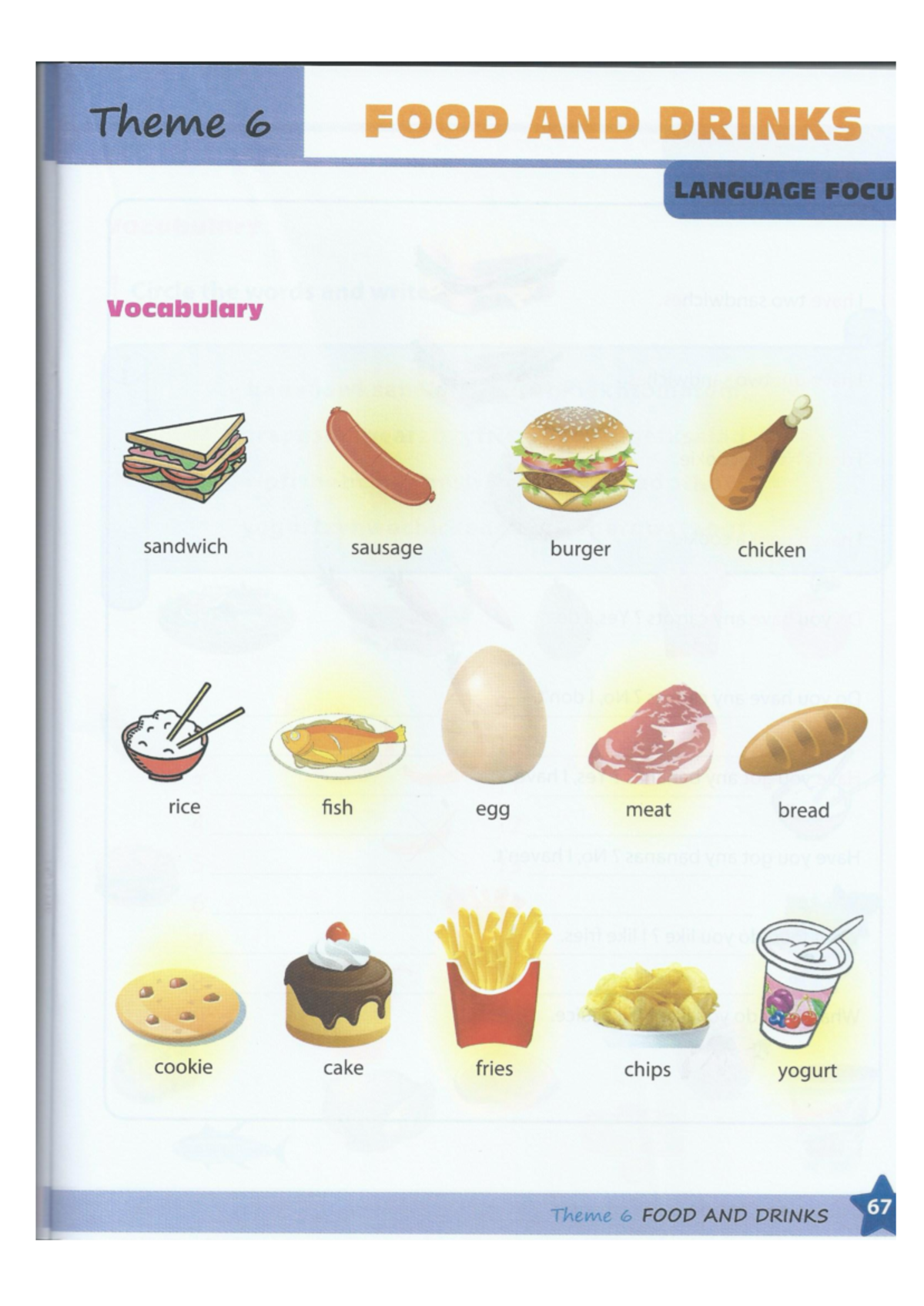 Theme 6 - Food and Drinks Vocabulary Practice Material - Studocu