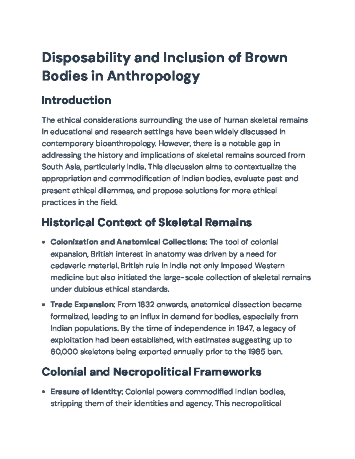 Ethical Considerations in Anthropology: Addressing Colonial Legacies ...