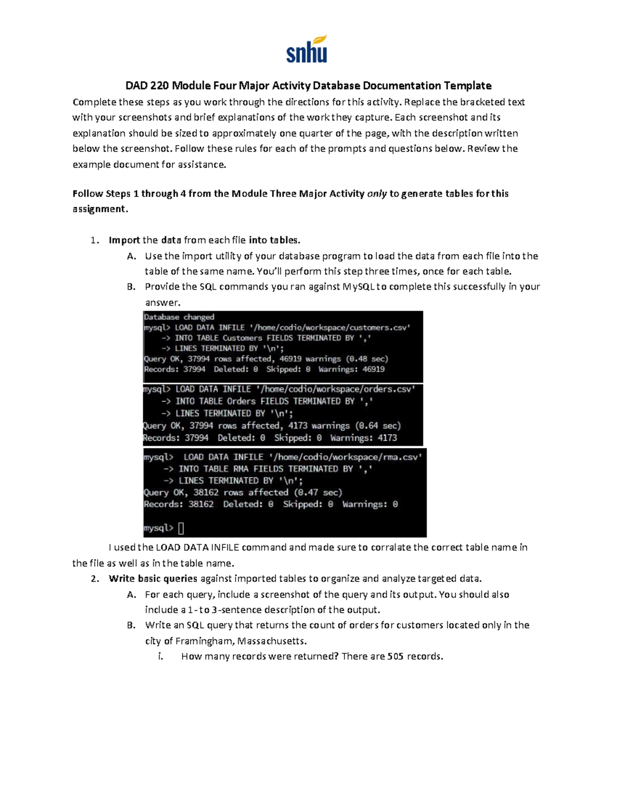 Module 4Major Activity DAD220 - DAD 220 Module Four Major Activity ...