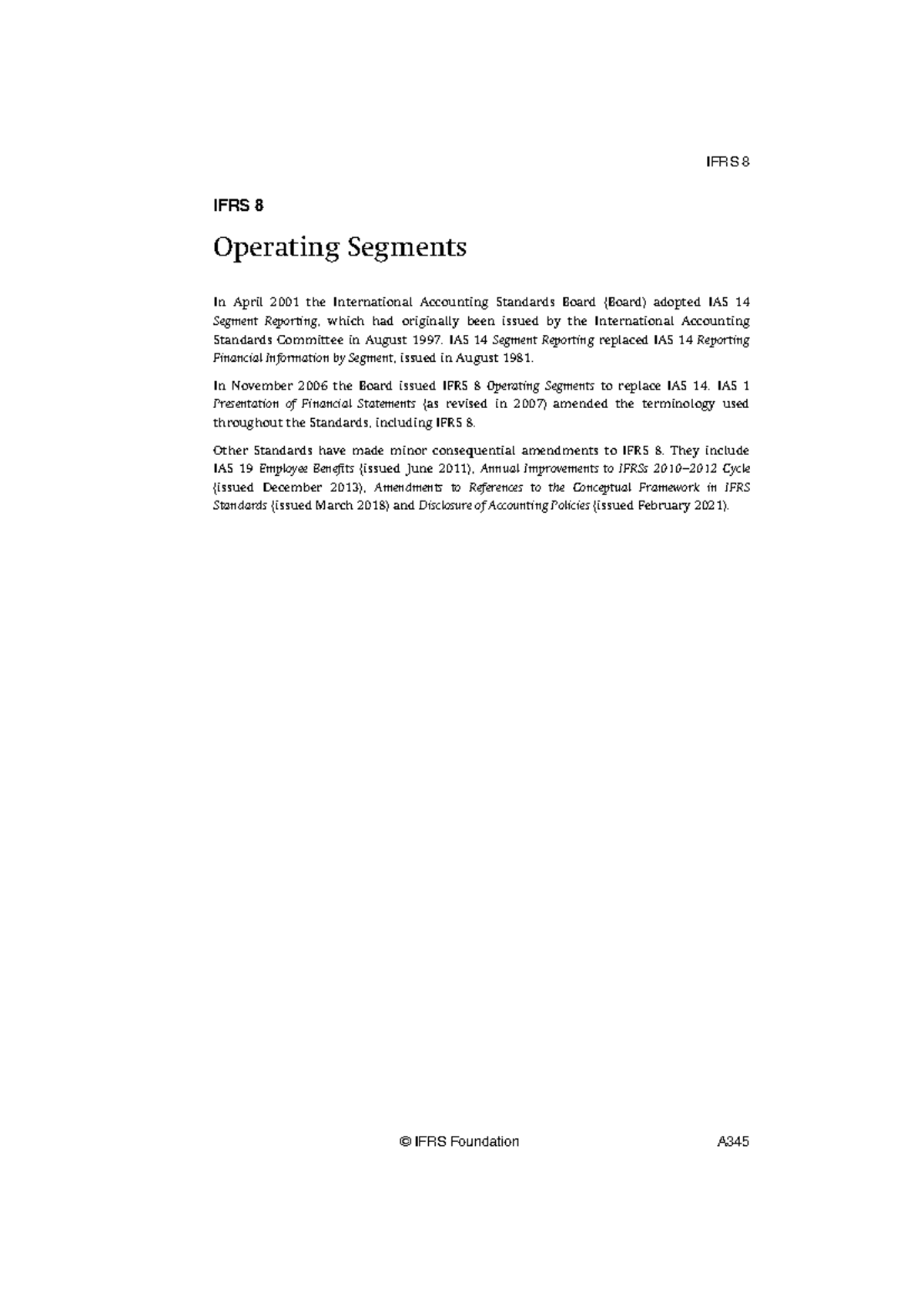 IFRS 8 Operating Segments: Key Principles and Amendments Overview - Studocu