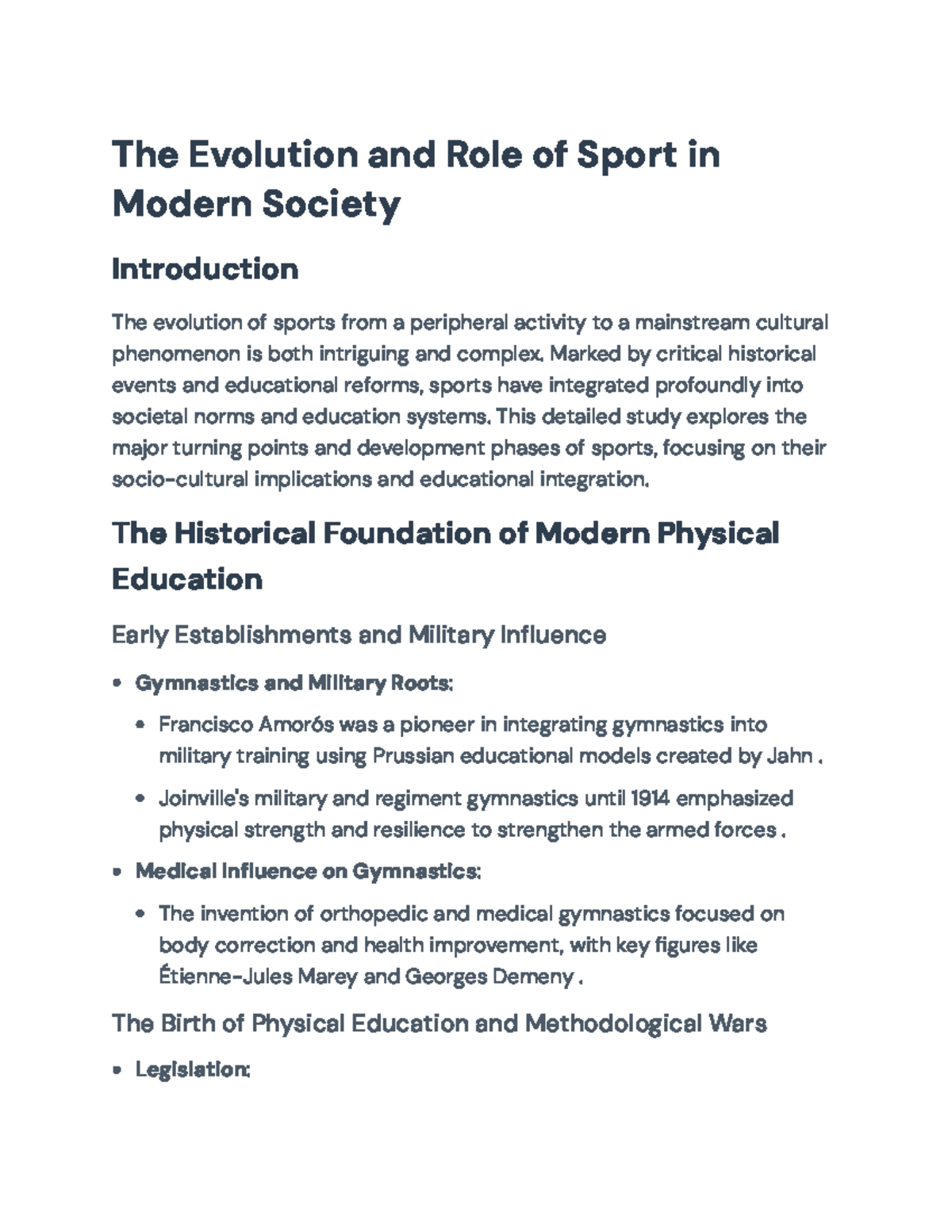 The Evolution and Role of Sports in Modern Society: A Historical Study ...