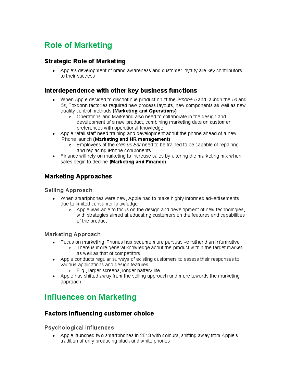 Apple Marketing Case Study Notes: Strategic Insights and Analysis - Studocu