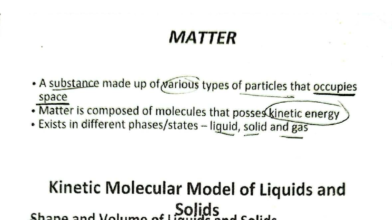 Chem 2: Midterm Notes on Matter and States of Matter - Studocu