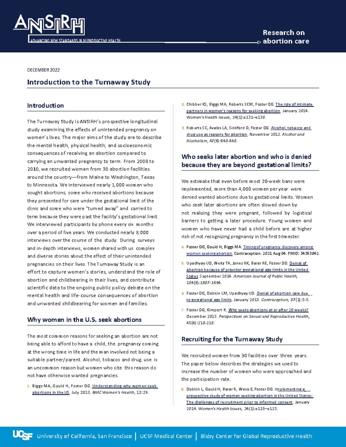 UCSF ANSIRH Turnaway Study: Abortion Access Effects on Women - Studocu
