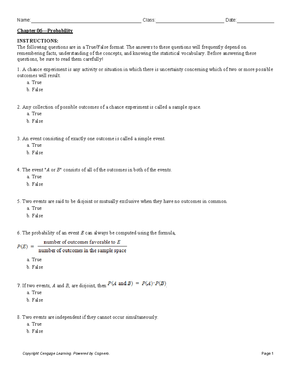 Chapter 6 TLA: Probability Concepts and Applications - Studocu