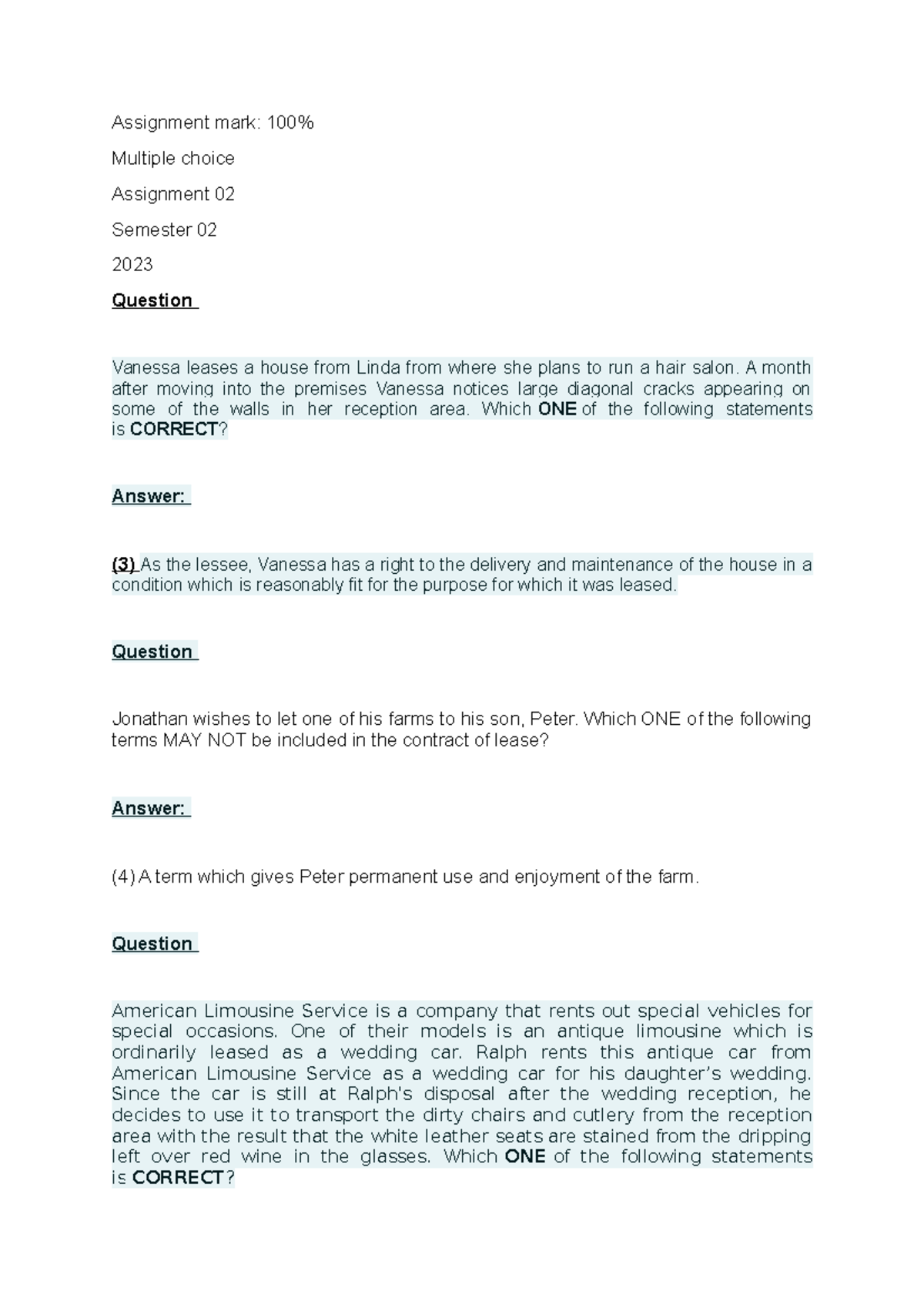 LPL4801 Assignment Q and A Assignment 02 - Assignment mark: 100% ...