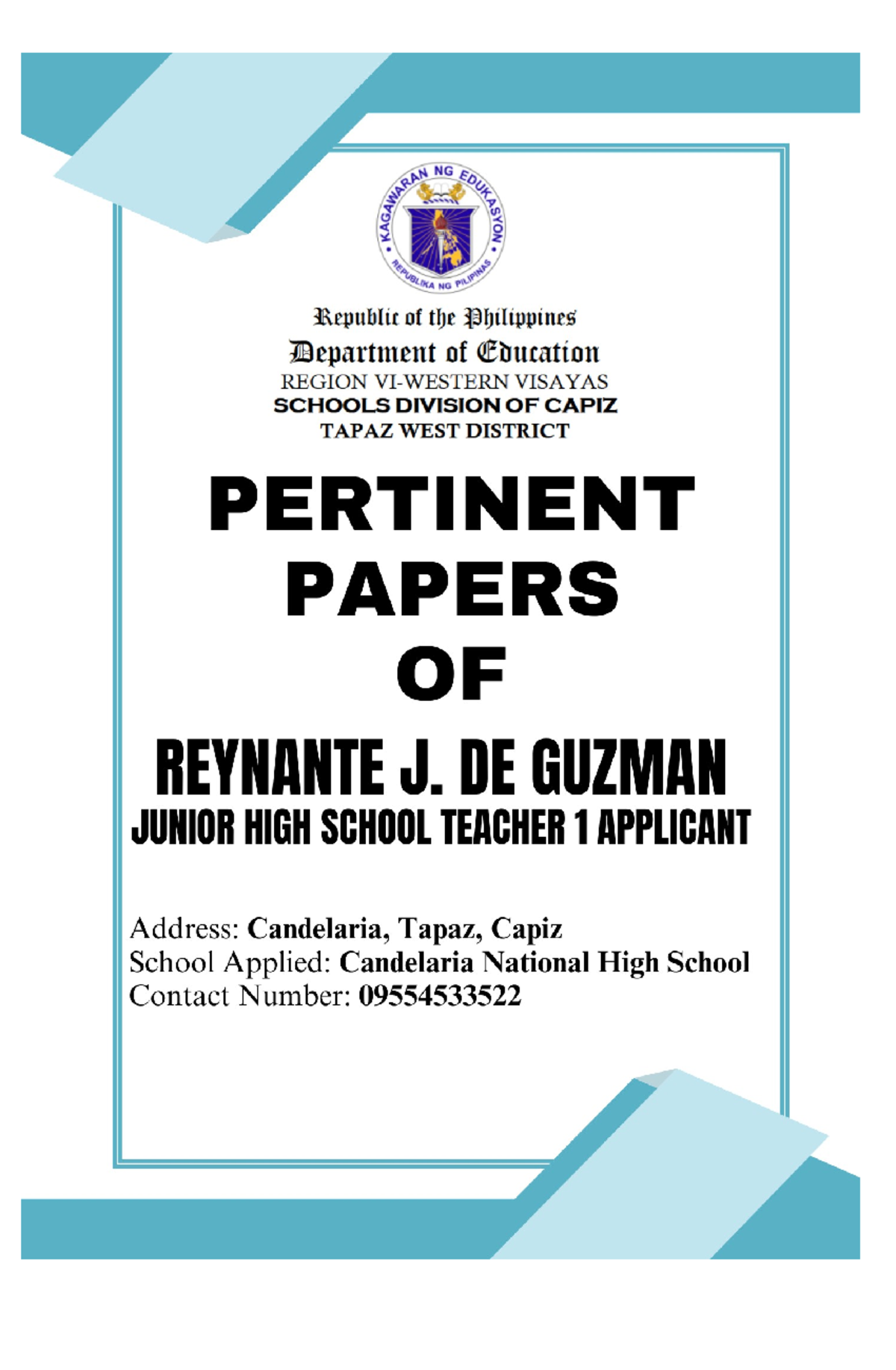 Cover page - cbjj - BSED English - NG NG Republic of the Philippines ...