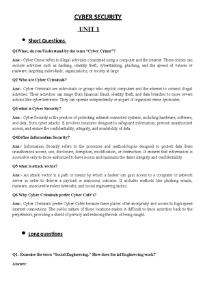 Cyber Security - BCC-301 - AKTU - Studocu
