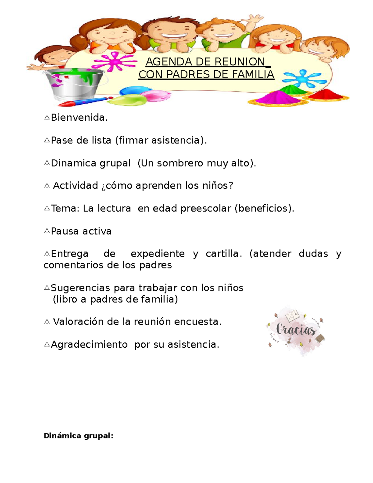 Agenda DE Reunion segundo momento - AGENDA DE REUNION_ CON PADRES DE ...