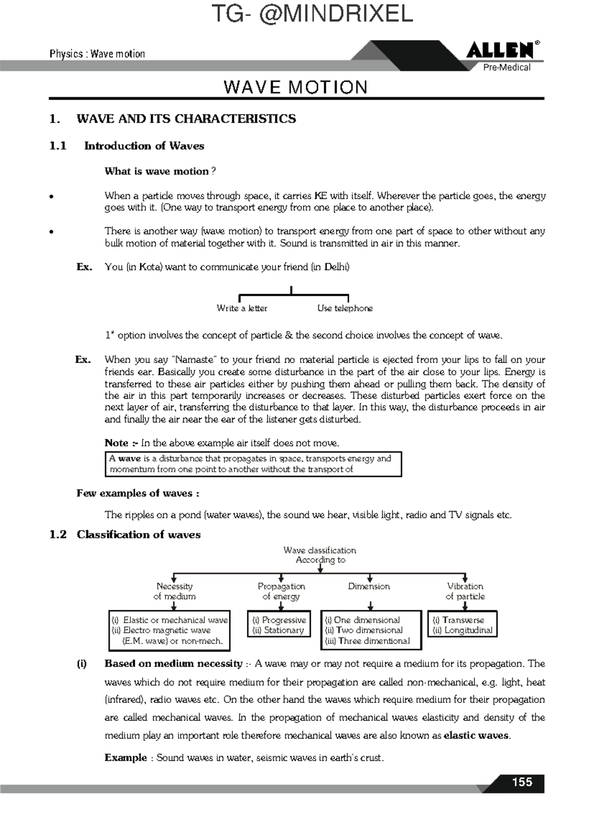 Physics 101: Wave Motion - Characteristics and Types of Waves - Studocu