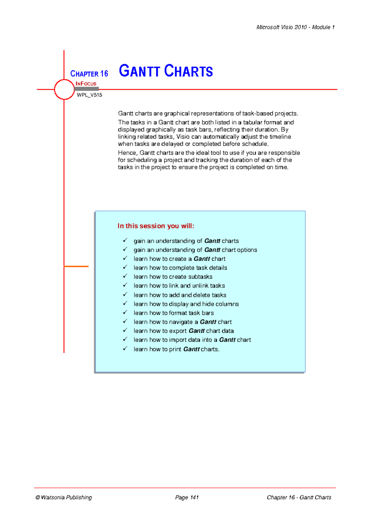 Microsoft Visio 2010 Module 1: Gantt Charts Overview and Guide - Studocu