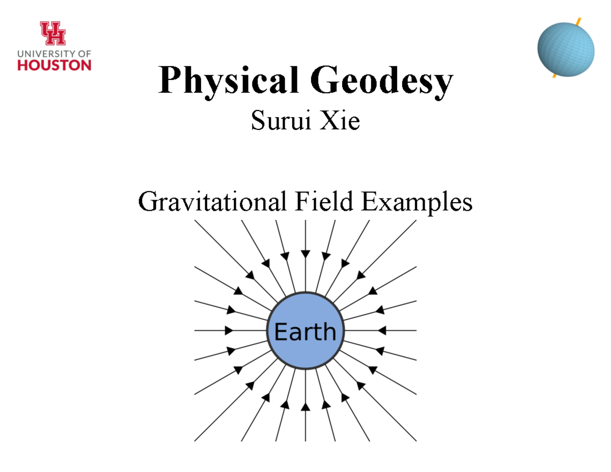 Physical Geodesy: Gravitational Field Examples (Course Code Needed ...