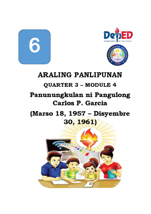 AP6-SLMs6 Q3 Validated - ARALING PANLIPUNAN QUARTER 3 – MODULE 6 Panunungkulan ni Ferdinand E ...