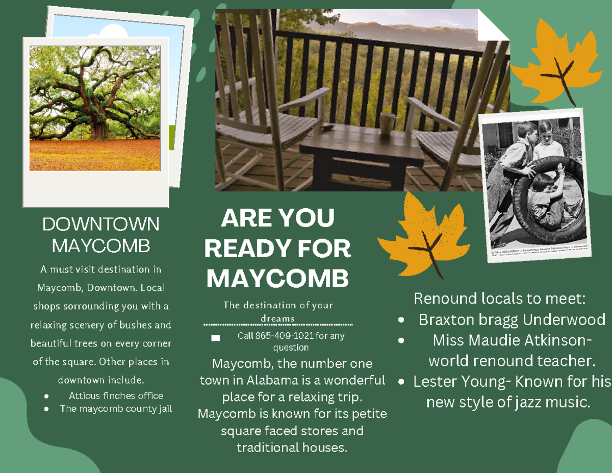Maycomb Downtown Tourist Brochure: Discover Your Dream Destination ...