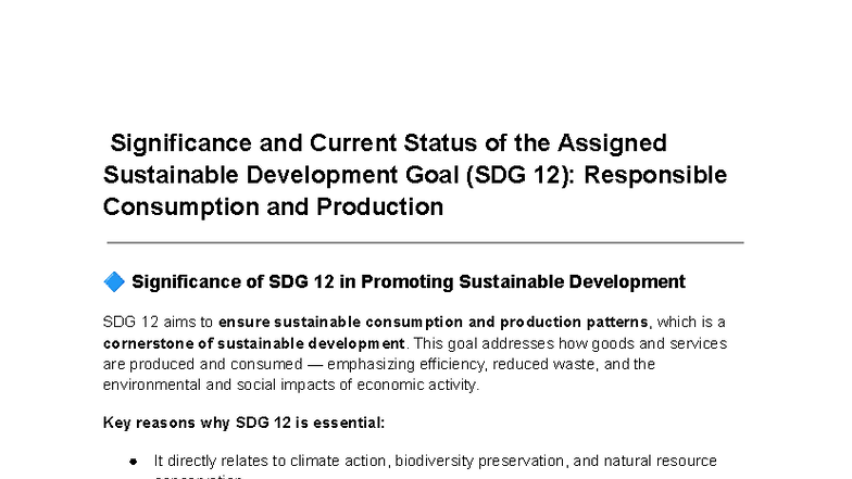ECON Presentation: Significance & Status of SDG 12 on Responsible ...