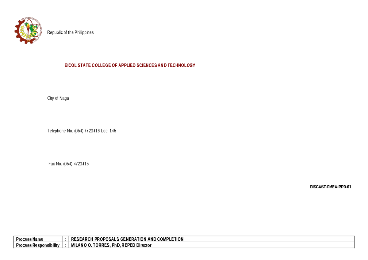 BISCAST-FMEA-RPD-01 Rev. 06 2025: Research Proposal Review Process ...