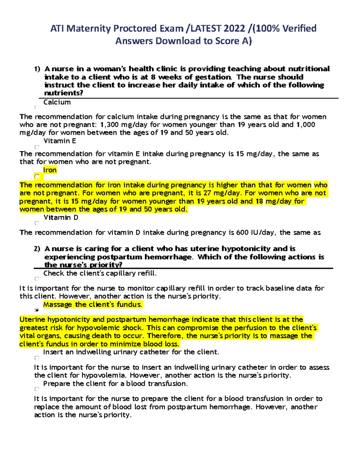 Questions exam 2 - Question 1. The LPN/LVN is caring for a patient in ...