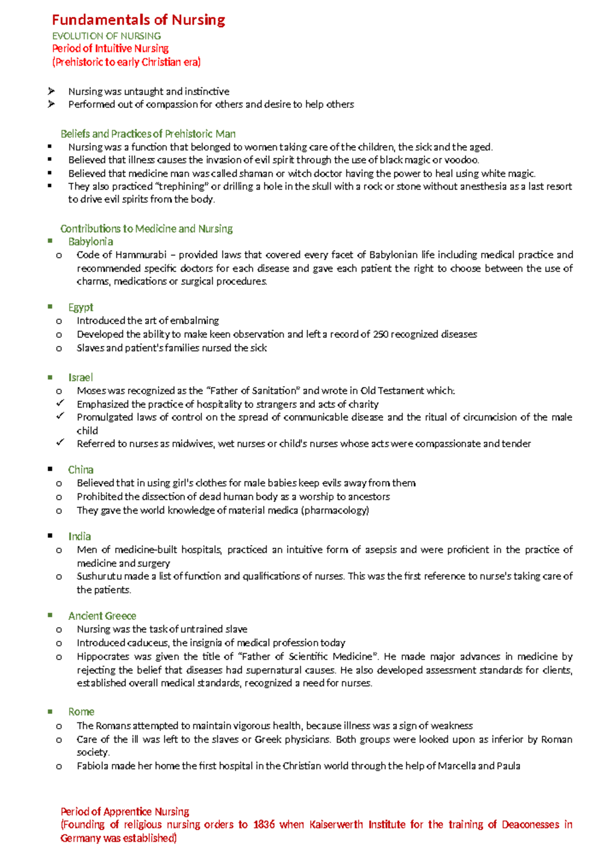 Fundamentals of Nursing: Evolution from Intuitive to Educated Care ...