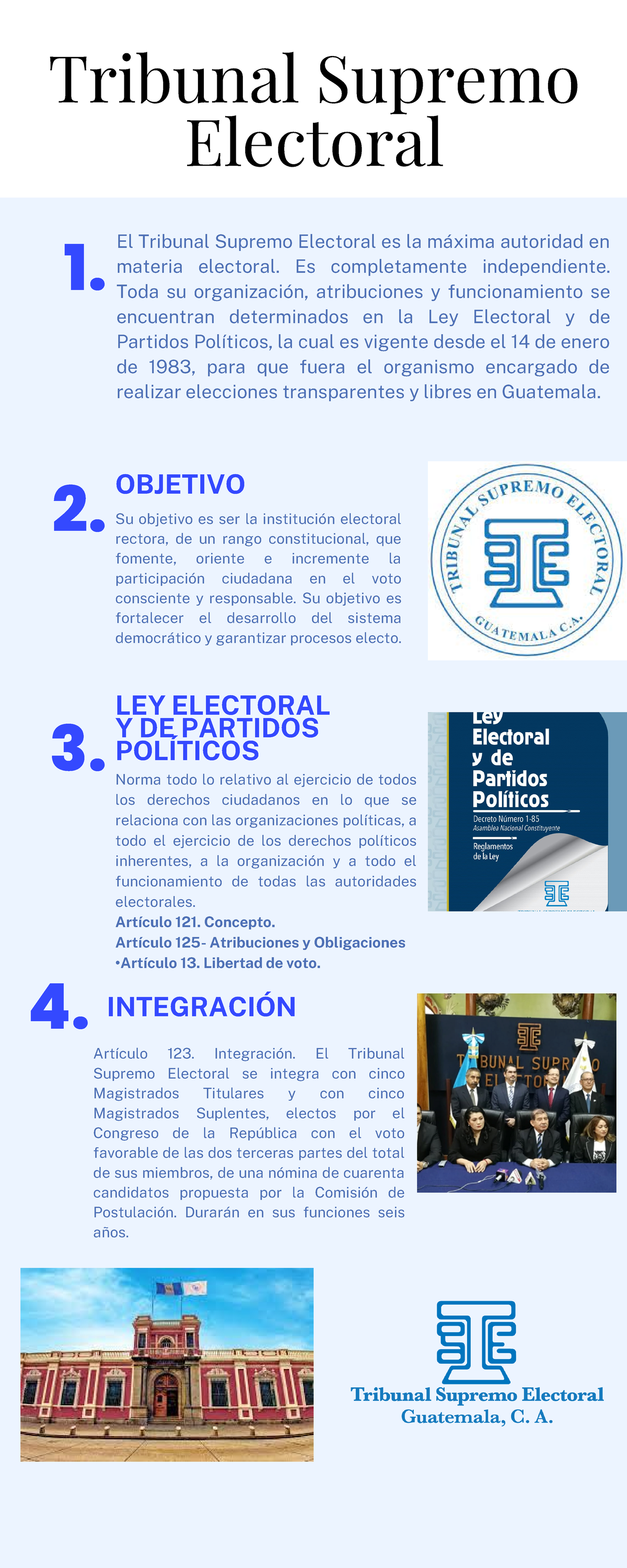 Tribunal Supremo Electoral - Es completamente independiente. Toda su ...