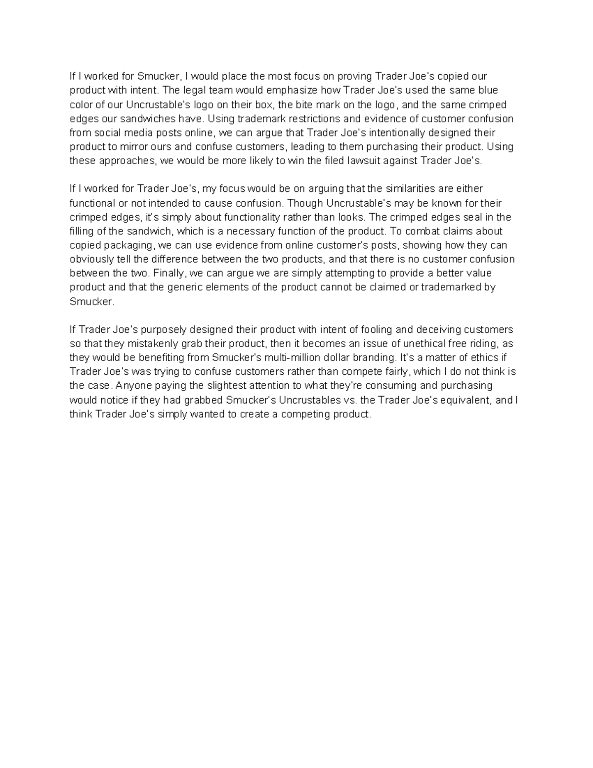 Uncrustables Case Study: Trademark Dispute Analysis (10-21-2025) - Studocu