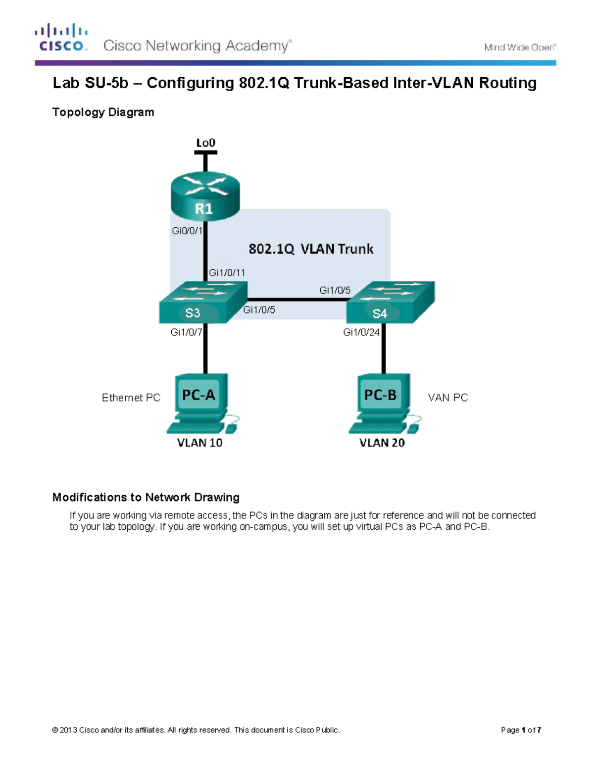 Week 05 - Configuring 802.1Q Trunk-Based Inter-VLAN Routing Lab - Studocu