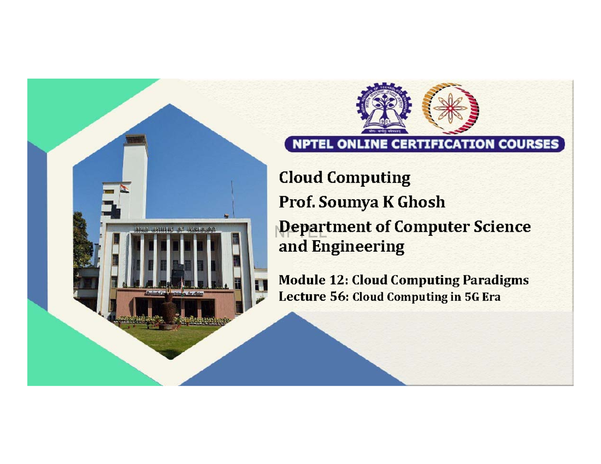 NPTEL Cloud Computing Assignments: Exploring 5G Paradigms - Studocu
